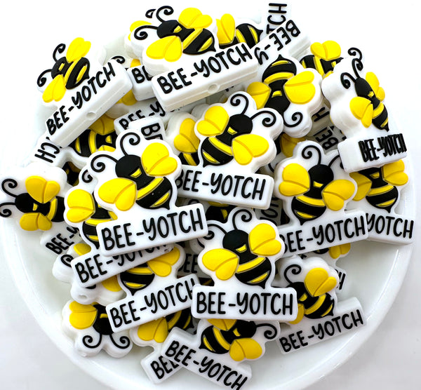 Bumblebee Bee-Yotch Silicone Focal Beads – USA Silicone Bead Supply ...