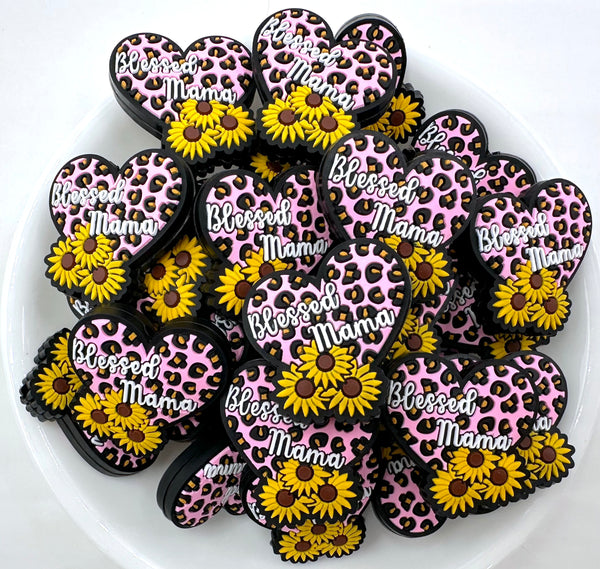 Blessed Mama Heart Silicone Focal Beads – USA Silicone Bead Supply ...