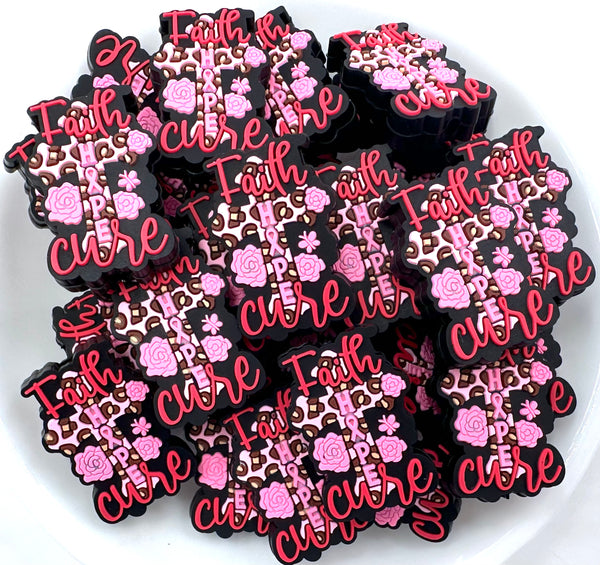 Faith Hope Cure Breast Cancer Awareness Silicone Focal Beads – USA ...