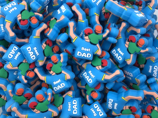 Best Dad Silicone Focal Beads – USA Silicone Bead Supply Princess Bead ...
