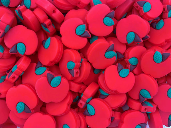 New Style! Apple Silicone Beads – USA Silicone Bead Supply Princess ...