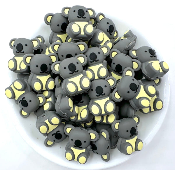 Koala Bear 3D Silicone Focal Beads – USA Silicone Bead Supply Princess ...