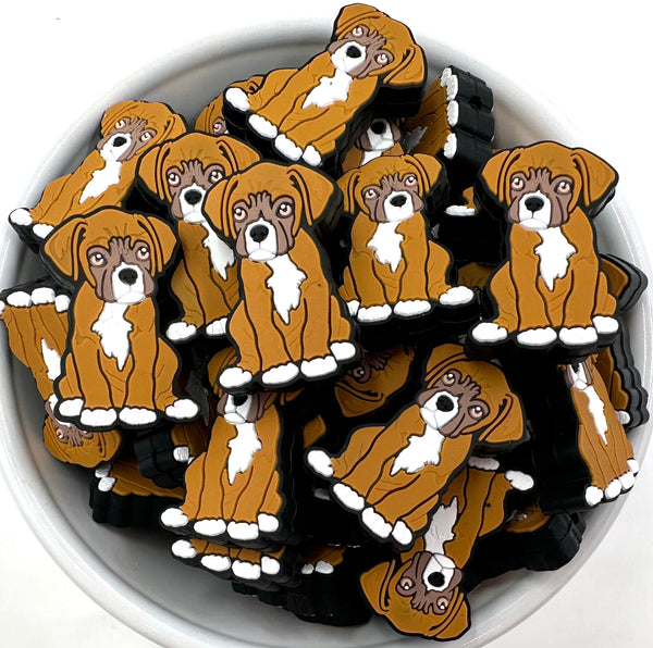 Boxer Dog Silicone Focal Beads – USA Silicone Bead Supply Princess Bead ...