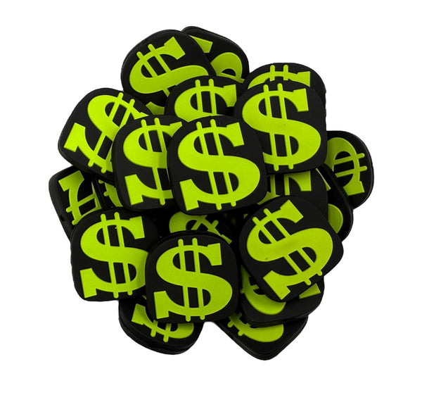Money Dollar Sign Silicone Focal Beads – USA Silicone Bead Supply ...