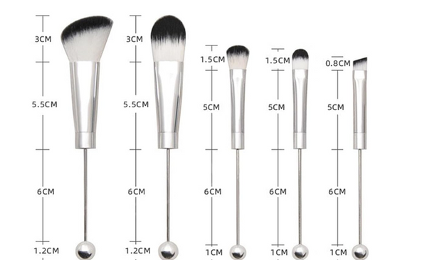 Beadable Make Up Brushes--5 Piece Set – USA Silicone Bead Supply ...